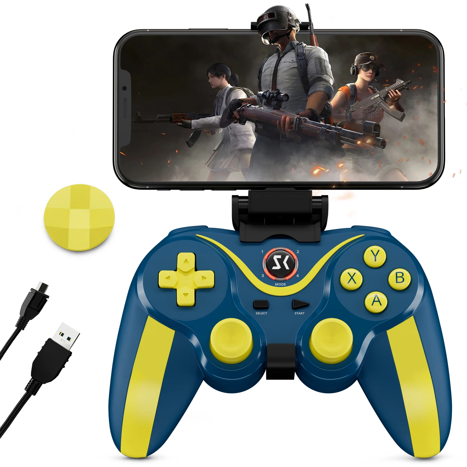Ishako gamepad controlador android sem fio bluetooth 2.4g chave ...