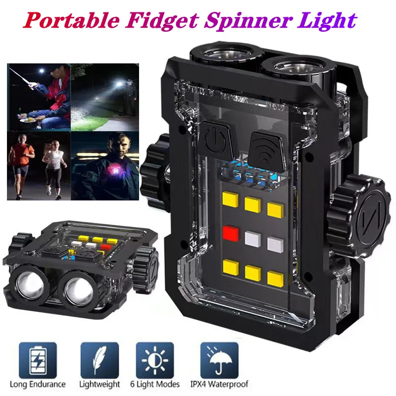 Portable-Mini-Fidget-spinner-Keychain-Light-LED-High-Bright-Blue-Red-White-Flashlight-Outdoor ...