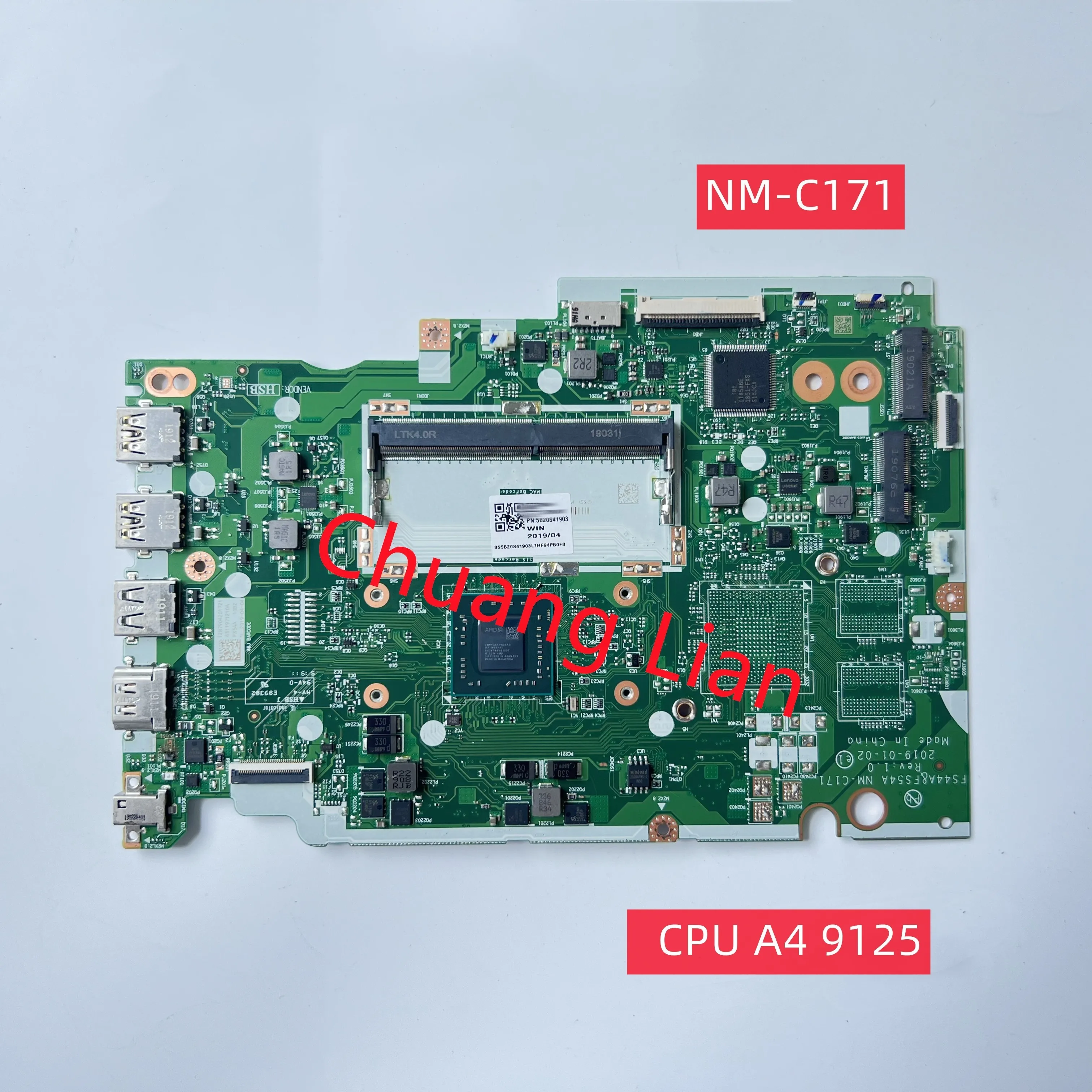 NM-C171 For Lenovo IdeaPad S145-15AST Laptop Motherboard With CPU A4 A6 ...