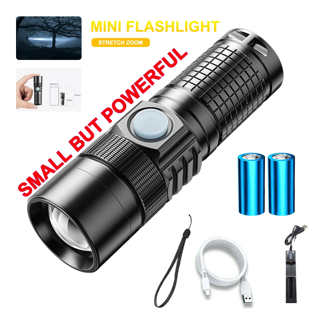 Mini Portable Flashlight 18650 | Mini Torch 18650 Battery | Flashlight ...