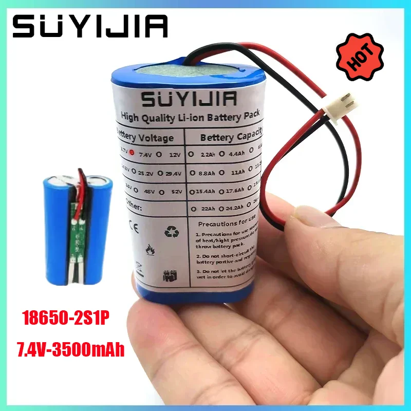 18650-2S1P-Rechargeable-Lithium-Battery-Pack-7-4V3500mah-with-BMS ...
