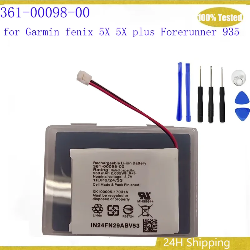 550mAh 361-00098-00 SmartWatch Battery for Garmin fenix 5X 5X plus ...