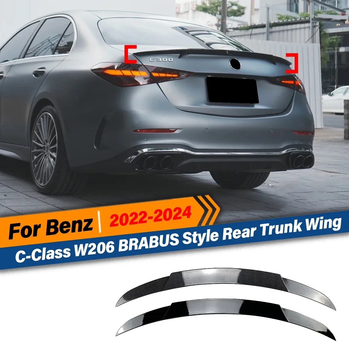 For Mercedes Benz W206 C-Class C200 C220 C260 C300 2022 2023 2024 ...