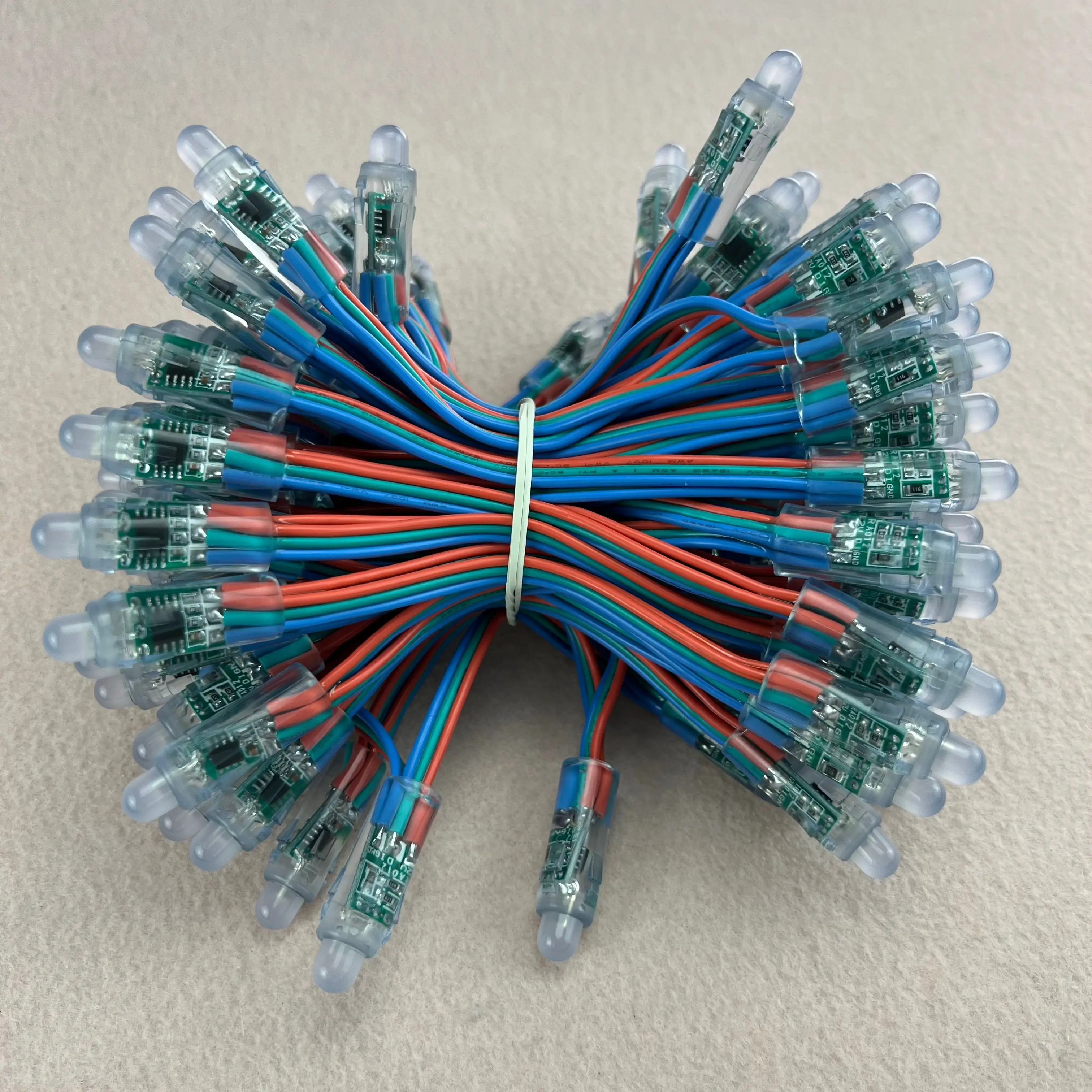 DHL/FEDEX/UPS FREE SHIPPING 1000pcs 100ct DC12V WS2811 resistor bullet led pixel nodes,18awg ...