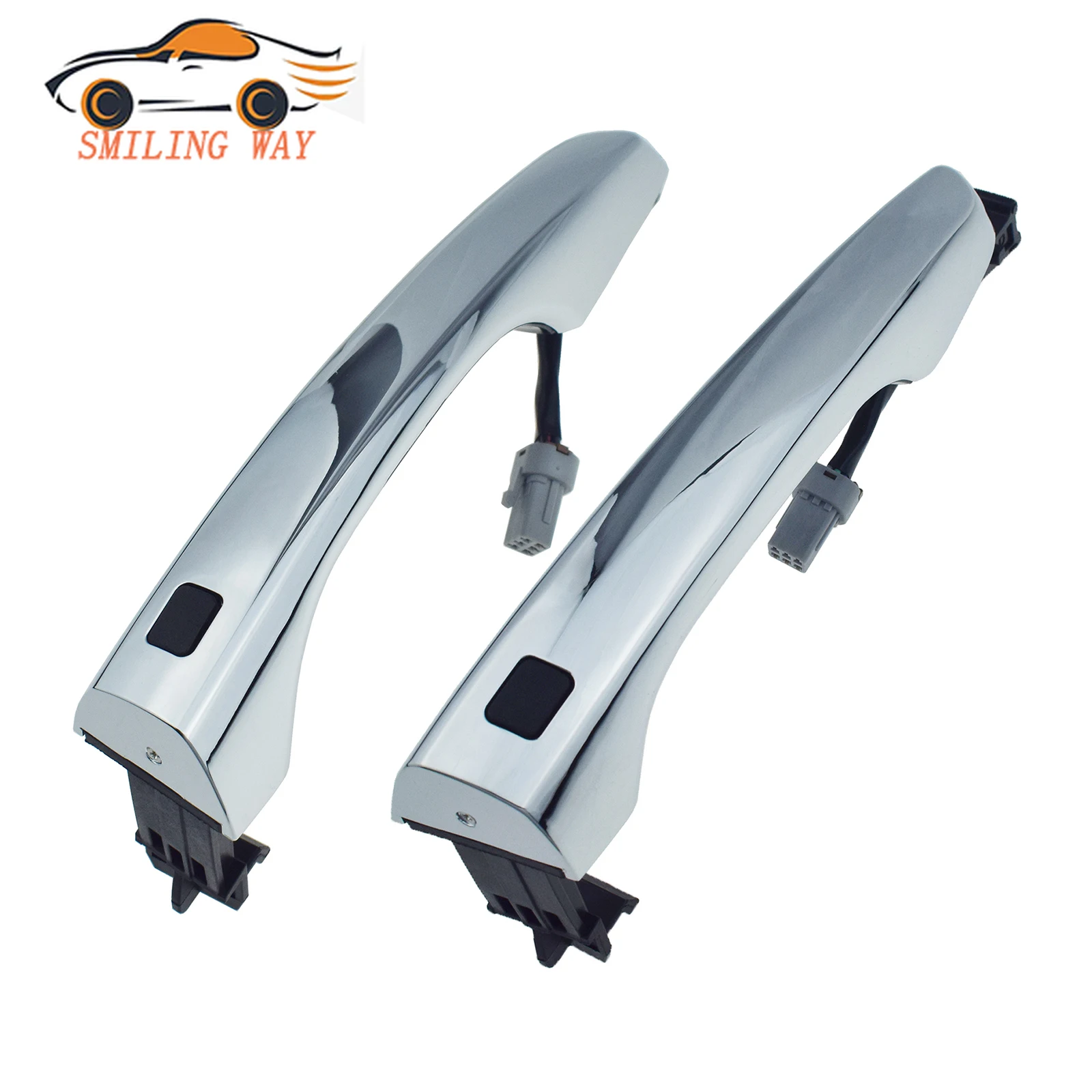 1 / 2PCS Front Left / Right Door Handle W/ Smart Key Chrome For Hyundai ...
