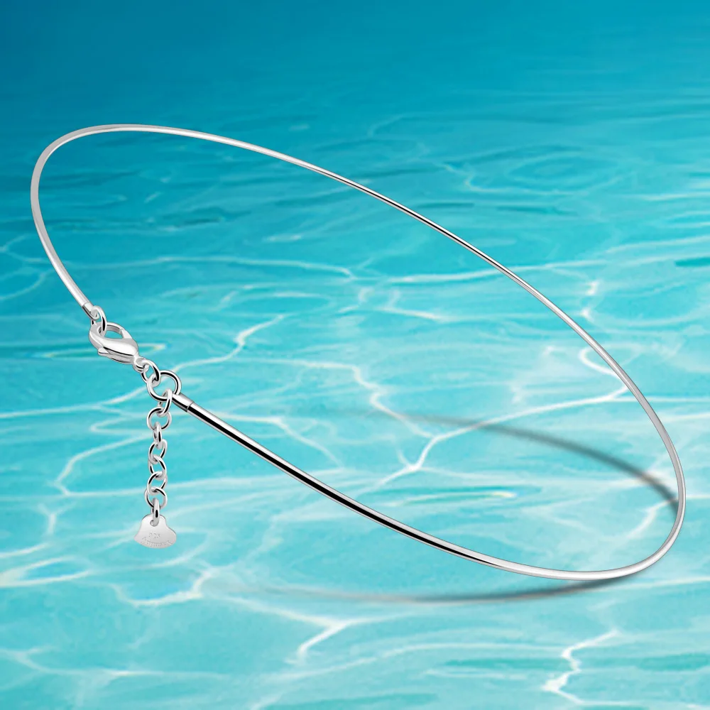 Choker-New-Brand-925-Sterling-Silver-Torques-Necklace-for-Women-Rose ...