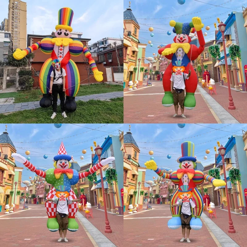 3M/3.5M Giant Clown Inflatable Costume Carnival Halloween Walking Clown ...