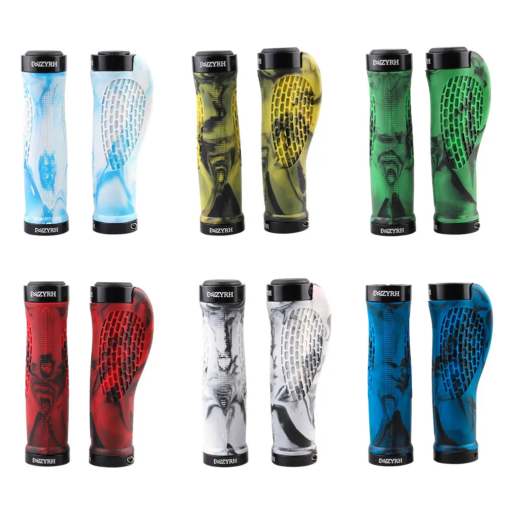 2X-Bike-Handlebar-Grips-Rubber-Cover-Ergonomics-Handles-Cuff-Lockable ...
