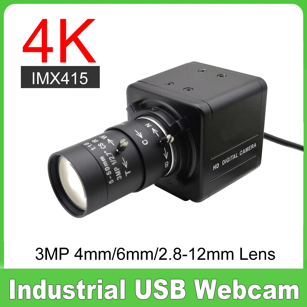Industrial 4K 30fps High Speed IMX415 Mini USB Box Webcam Camera With 2 ...