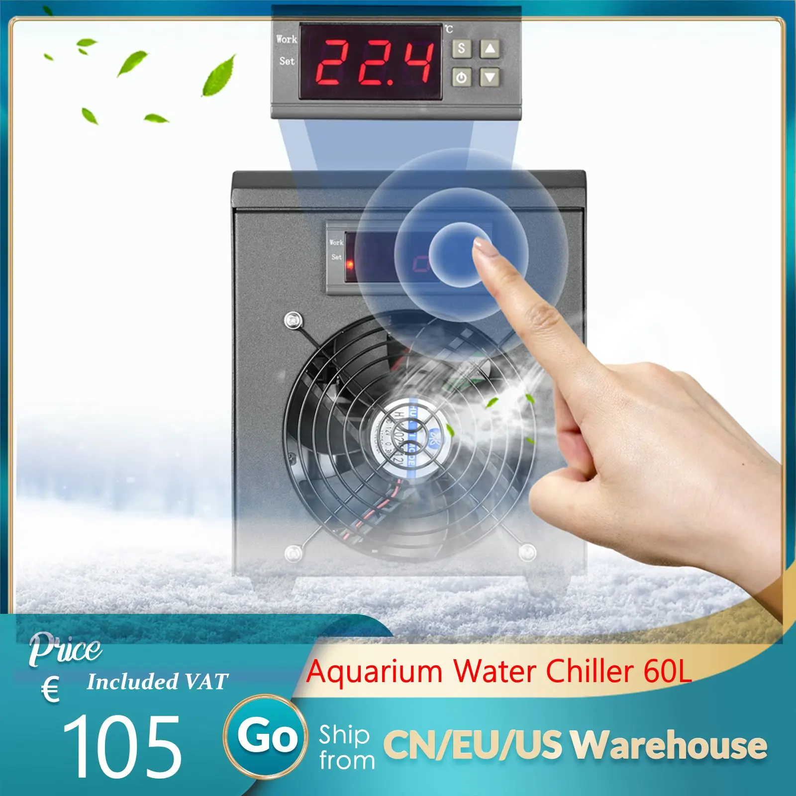 Aquarium Water Chiller 60L Fish Tank Cooler Heater System 10-40 ...