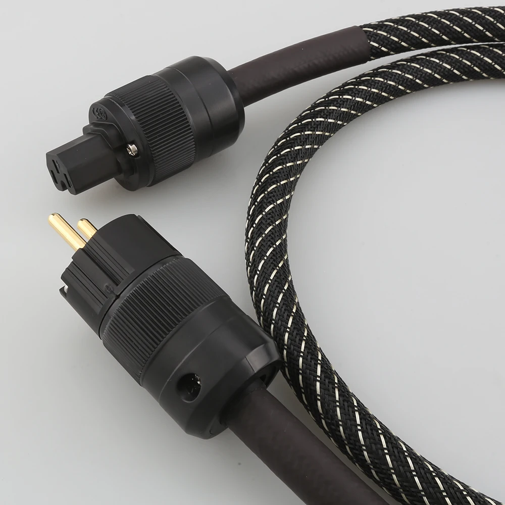 8N AC313 Copper SCHUKO Power Cable Gold plated EUR power plug cable ...