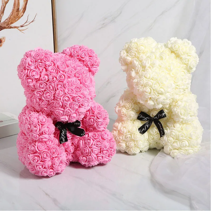1pcs-25cm-Rose-Bear-Artificial-Foam-Rose-Flower-Teddy-Bear-Valentines ...