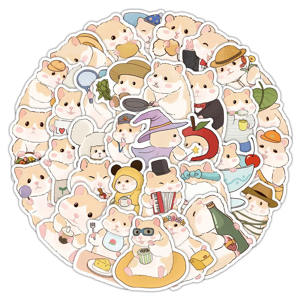 10/60pcs Cartoon Hamster Animal Stickers Personality Creative Computer ...