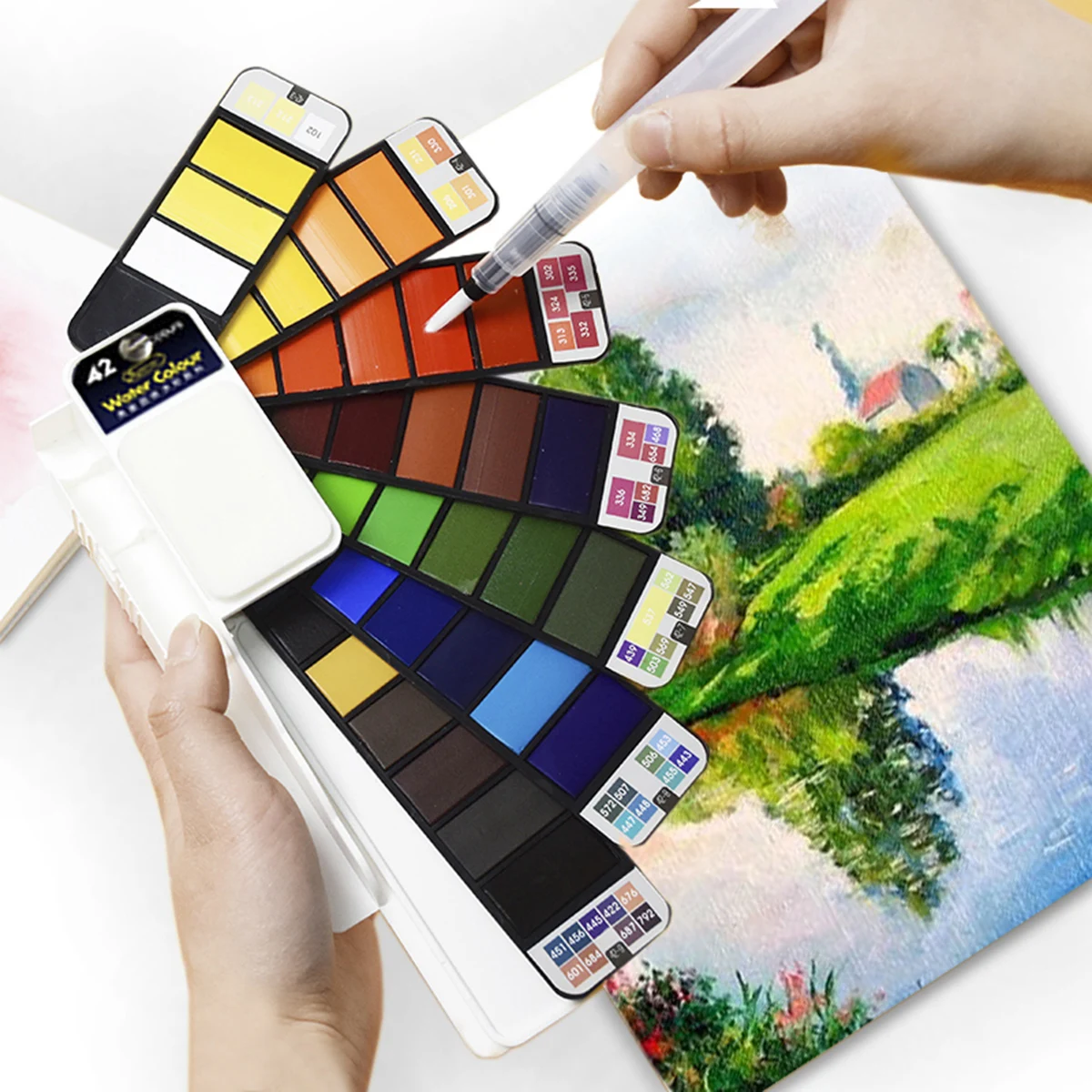 18-42-Colors-Solid-Gouache-Paint-Portable-Foldable-Watercolor-Painting ...