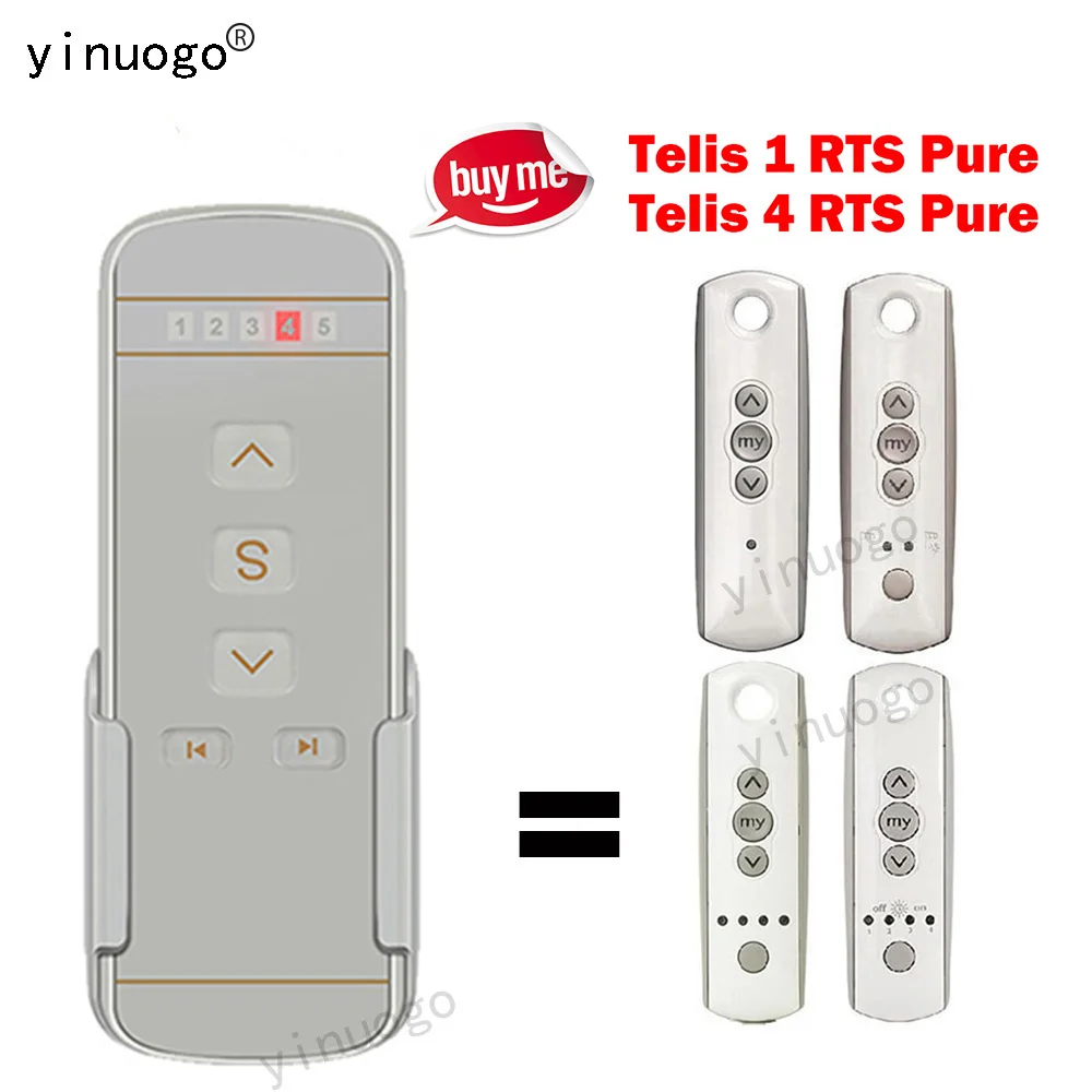 433,42Mhz Telis 4 Rts Tiszta Függöny Távirányító 5 Csatorna Csere 1 Adó ...