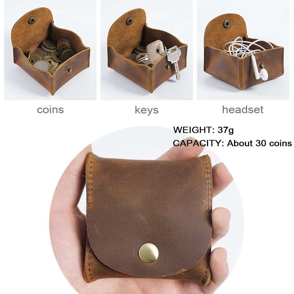 Genuine Cow Leather Coin Purse Mini Small Wallet Female Real Cow ...