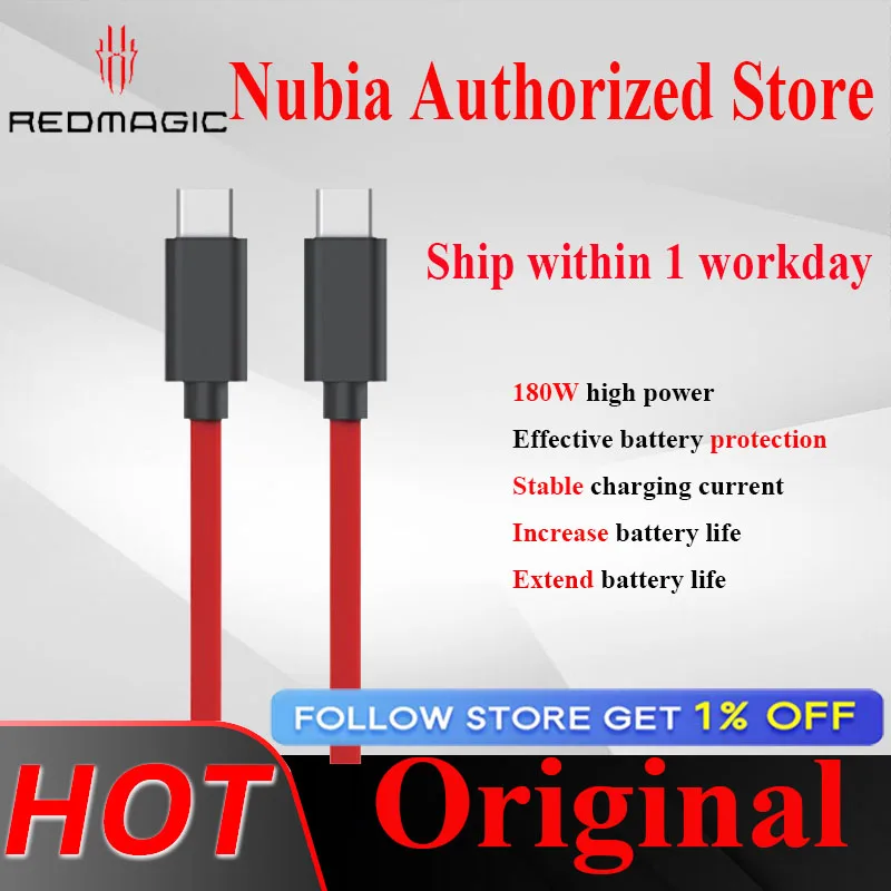 Nubia-Redmagic-Charging-Cable-USB-Charger-Type-C-to-Type-C-Gaming-Date ...