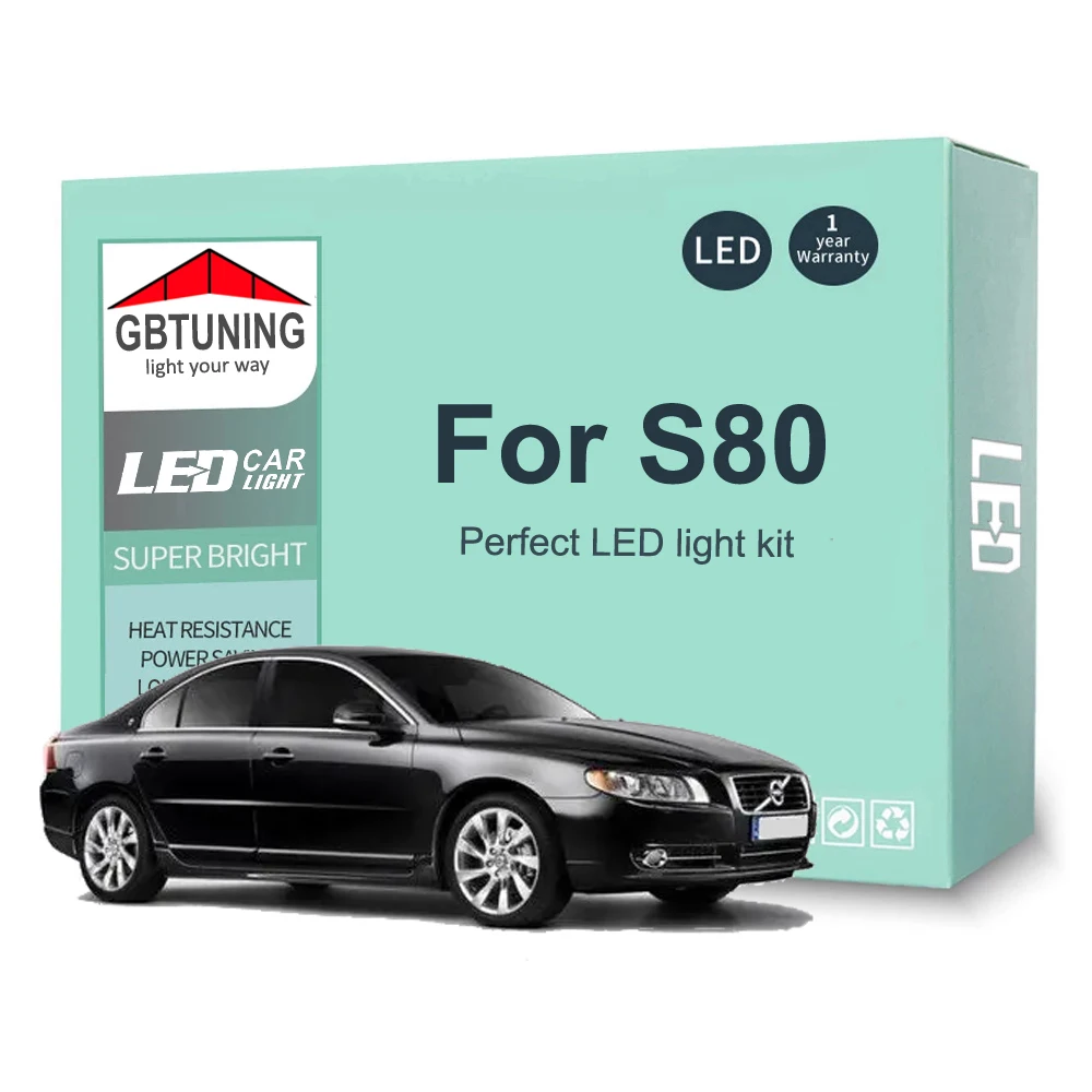 볼보 자동차 LED 인테리어 전구 키트, S80 184 124 세단 1999 2013 2014 2015 2016 2017, 독서용 돔 트렁크 차량 램프, Canbus ...