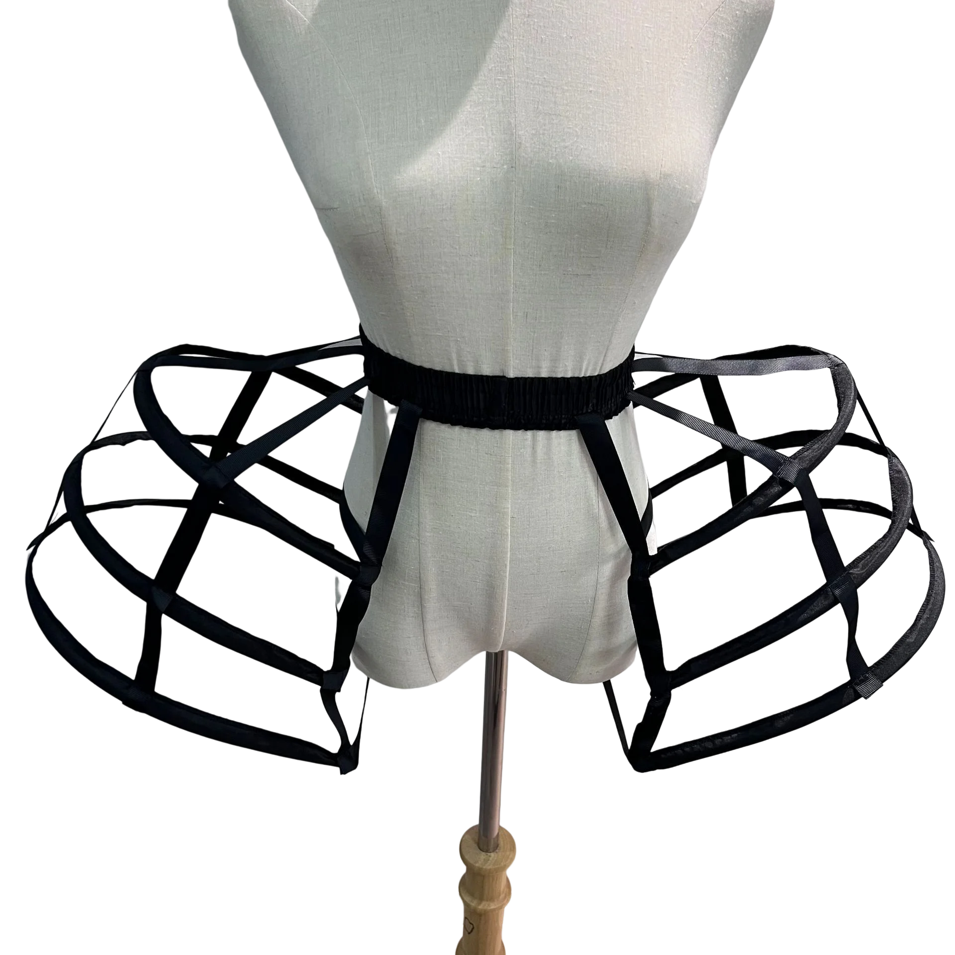 Women 3Hoops Front Open Skirt Pannier Petticoat Hollow Cage Crinoline ...