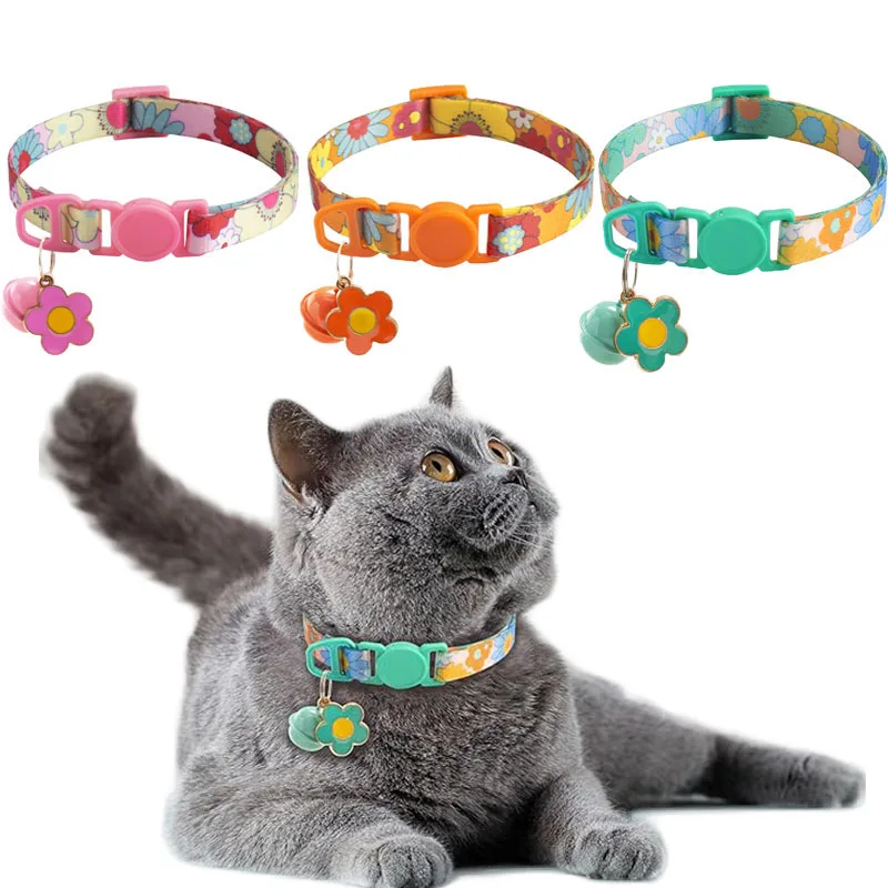 Cute-Cat-Collars-With-Bell-Safety-Breakaway-Collar-For-Cats ...