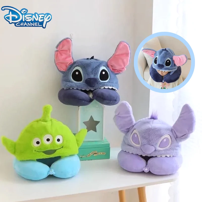 Disney-Stitch-Plush-U-shaped-Pillow-Connect-Hat-Cartoon-Pillow-Neck ...