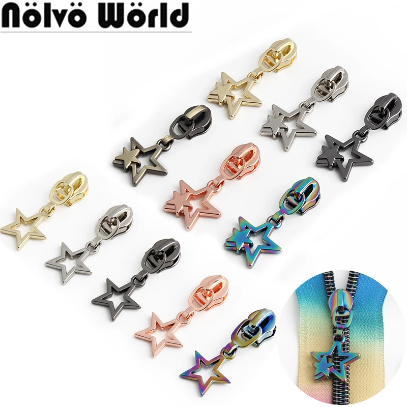 10/30/200PCS Cute Star 5# Nylon Metal Zipper Puller Head For ...