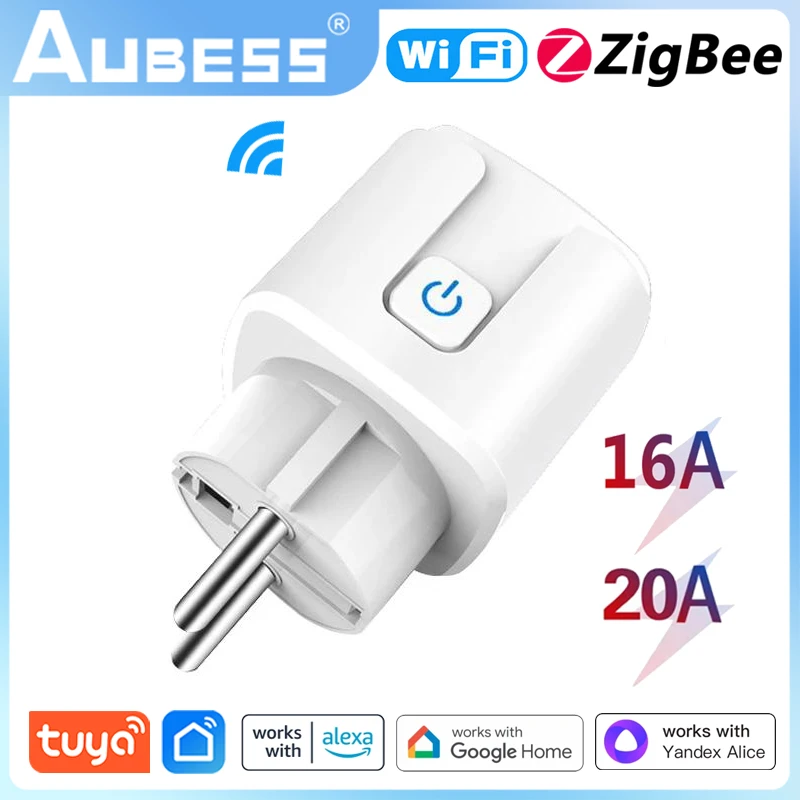Aubess WiFi/ZigBee Smart Plug 16A/20A EU Smart Socket With Power Monitoring Timing Function ...