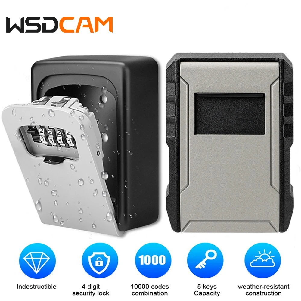 WSDCAM-Key-Lock-Box-Waterproof-Key-Code-Box-Aluminum-Password-Security ...