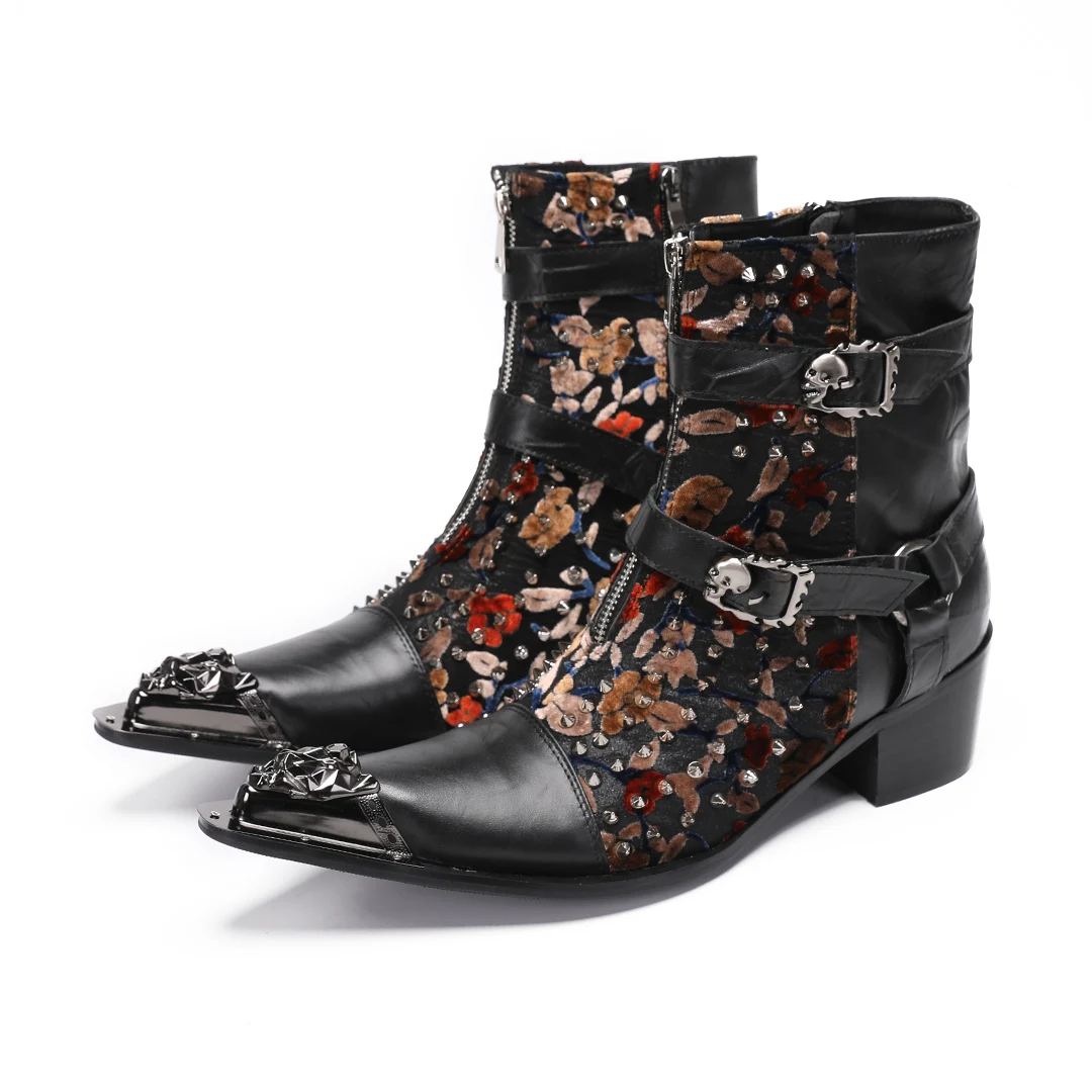 New-Retro-Style-Black-Business-Office-Man-Real-Leather-Short-Boots ...