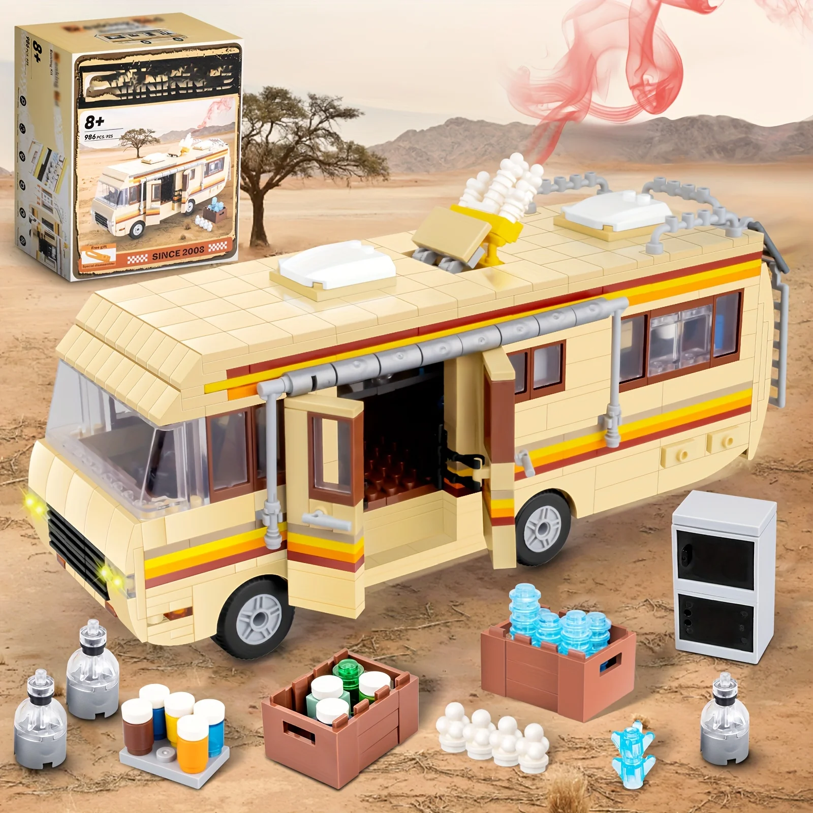 986pcs-Breaking-Bad-Building-Set-Bus-Toy-Accessories-Educational-DIY-RV ...