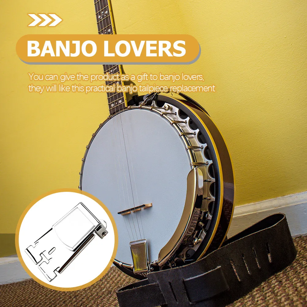 Strong Metal Banjo Tailpiece 5-String Silver Polished Surface Anti-Fade ...