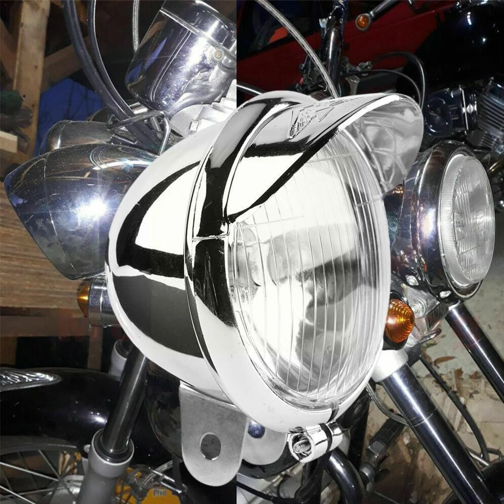 10W 12V Universal Motorcycle Headlights Motorbike Retro Bullet Fog ...