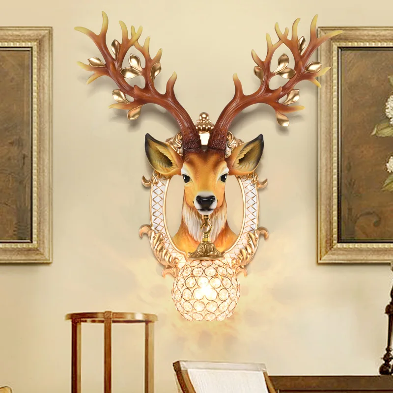 Exquisite-LED-Decorative-Wall-Lamp-Creative-Design-Resin-Deer-Light ...