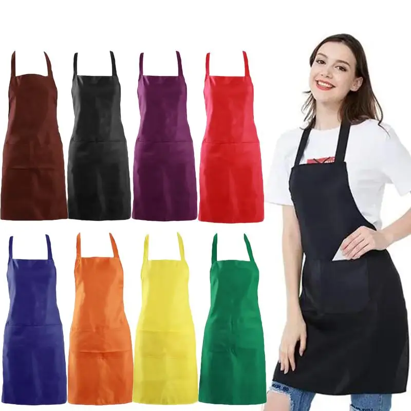 Women-s-Kitchen-Aprons-Home-Chef-Baking-Clothes-with-Pockets-Adult ...