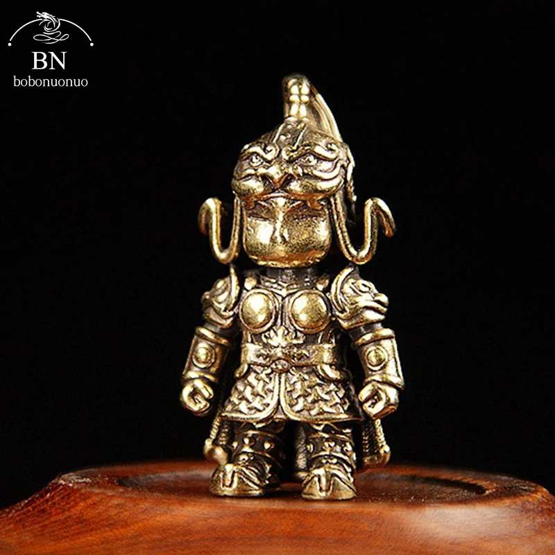 Vintage Brass Chinese generals Statue Desktop Ornaments Home ...