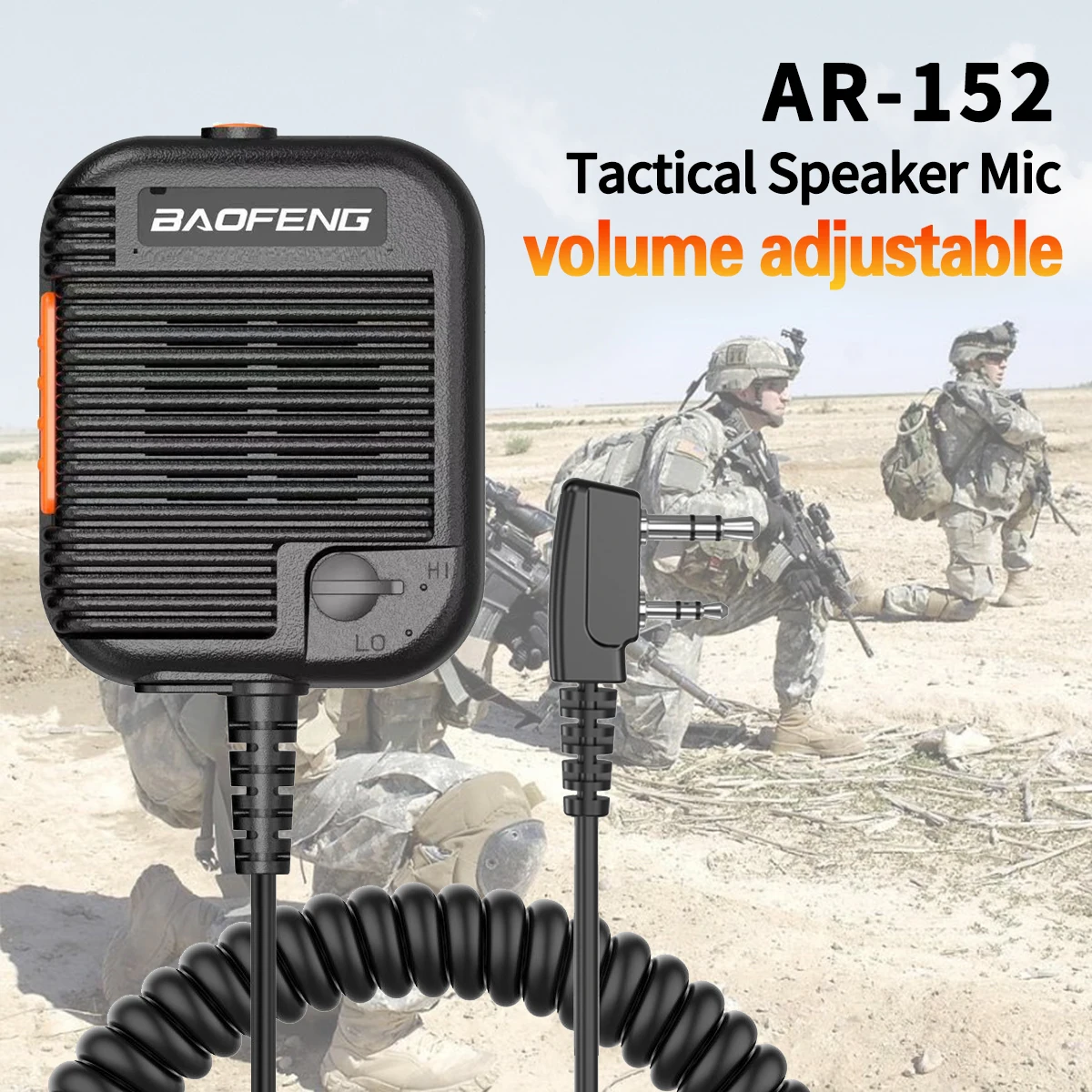 Baofeng Ar-152 Tactical Microphone Speaker Mic Adjustable Volume For ...