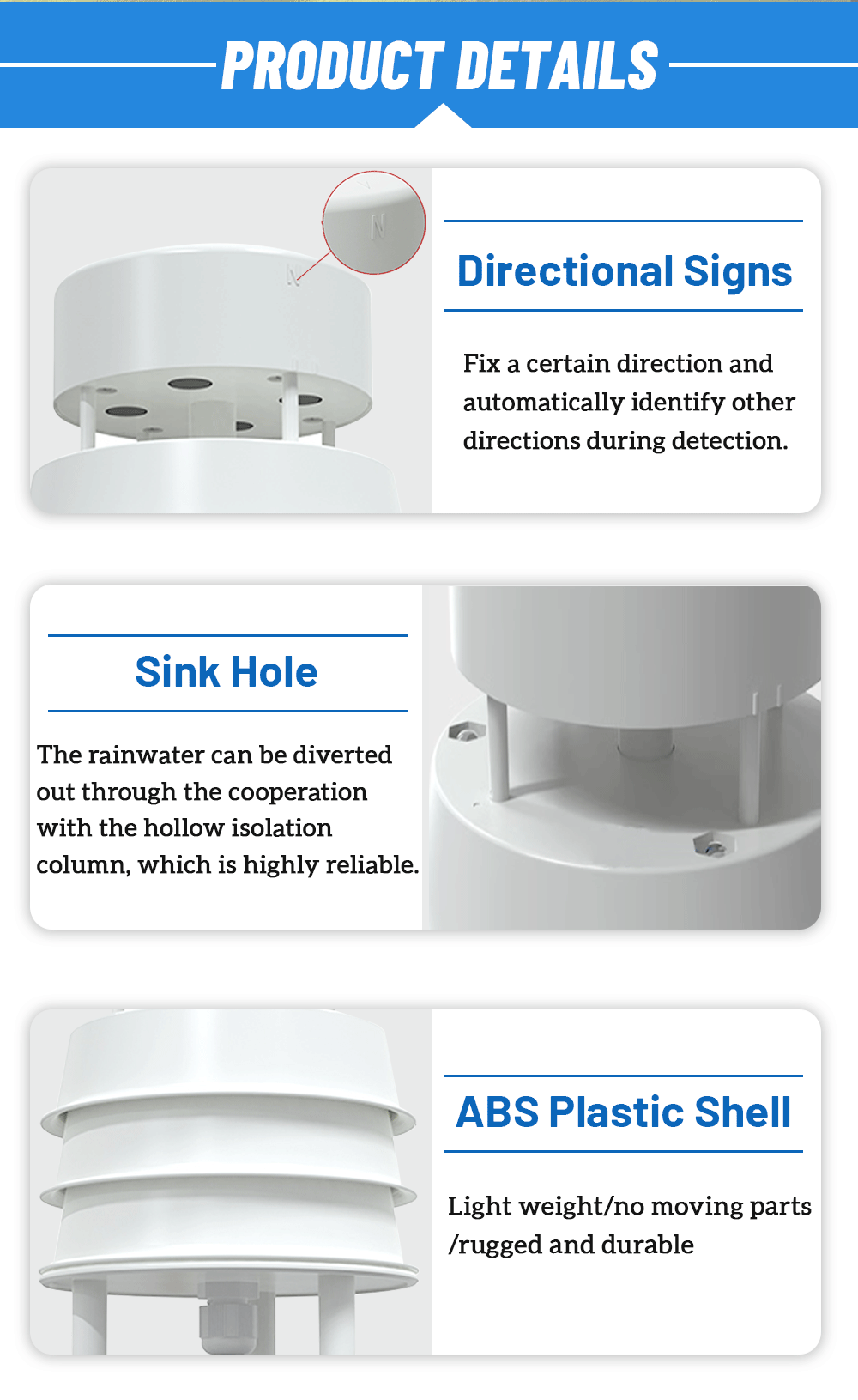 Ultrasonic Wind Speed and Direction Sensor Module