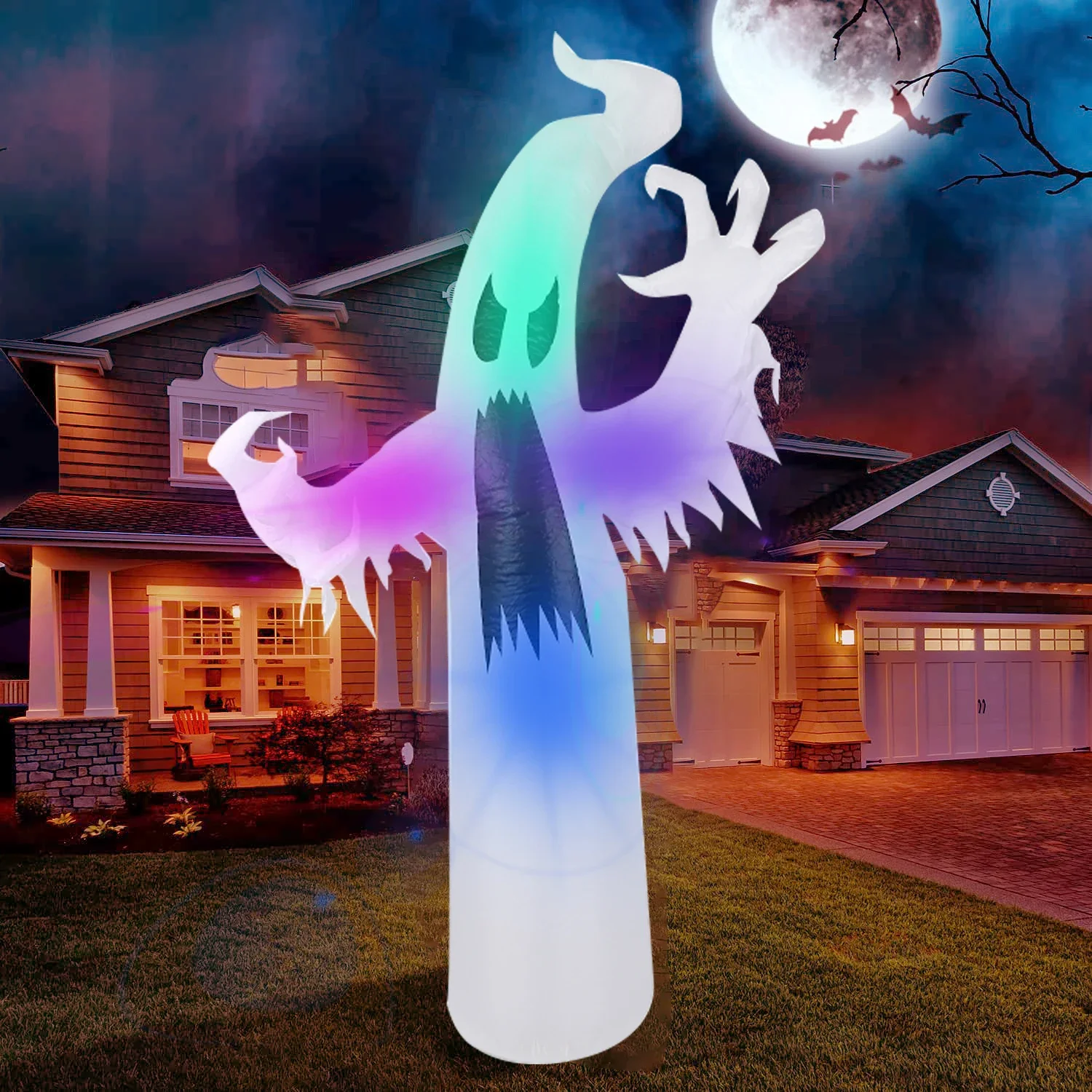 2-4M-Halloween-Inflatable-Scary-Ghost-LED-Color-Changing-Props-Outdoor ...