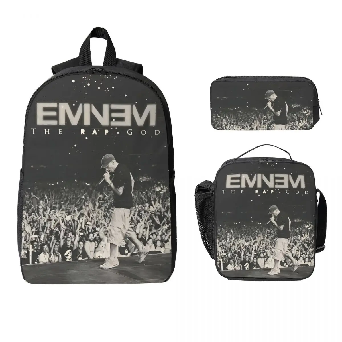 3Pcs Eminem Slim Shady School bags Set for Boy Girl Pen Bags Backpack ...