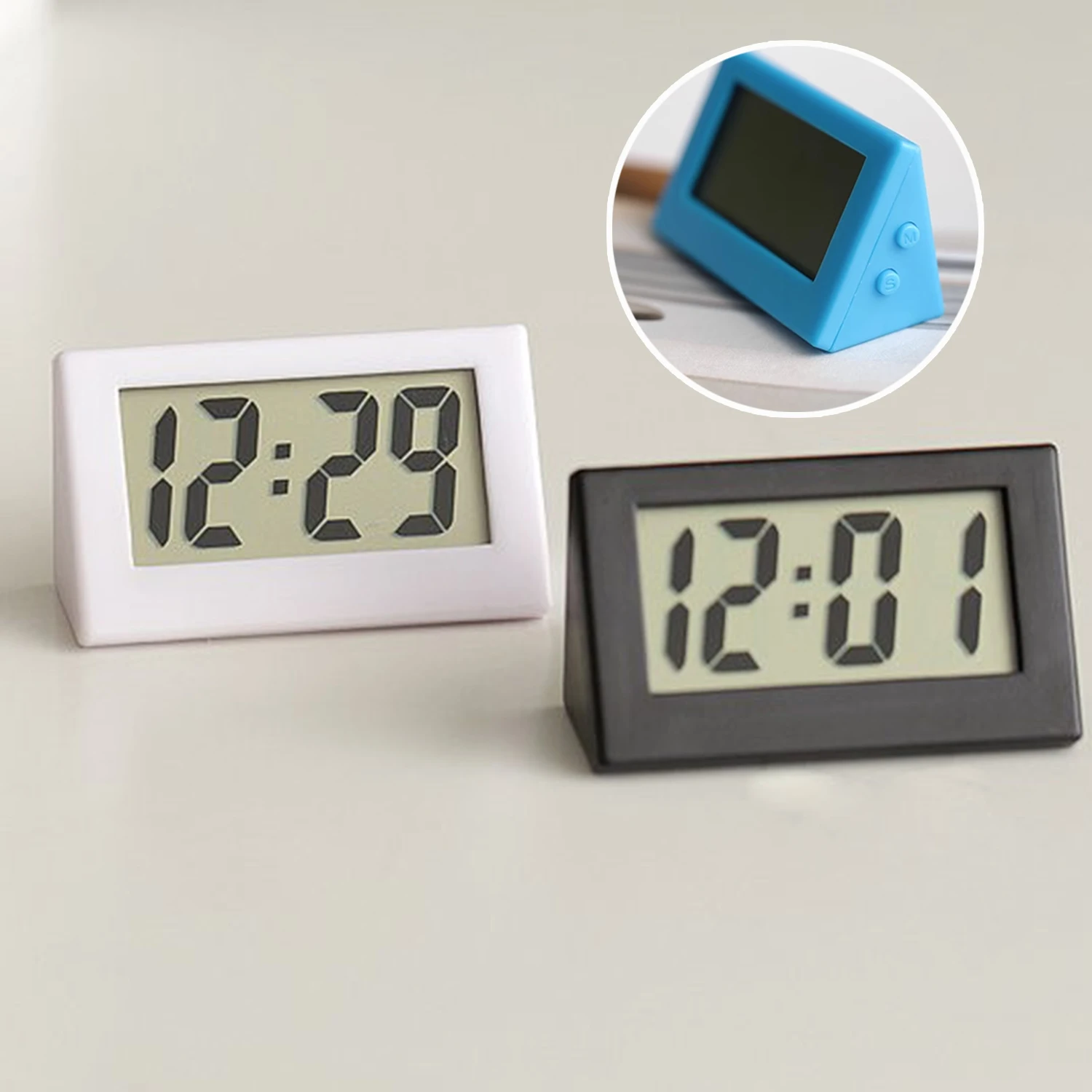 Home-Mini-LCD-Digital-Dashboard-Clock-Desktop-Mute-Portable-Elderly ...