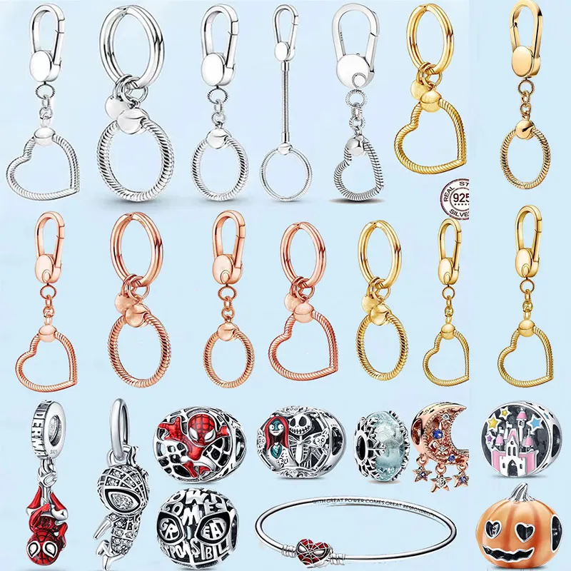 2022 New 925 Sterling Silver Jewelry Fashion Rose Gold Key Ring Key ...
