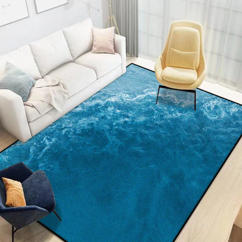3D Ocean Style Carpets for Living Room Children Bedroom Blue Rug Ins ...