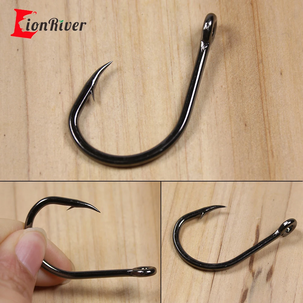 Lionriver-4X-Strong-Wire-Live-Bait-Hook-High-Carbon-Steel-Barbed-Sharp ...