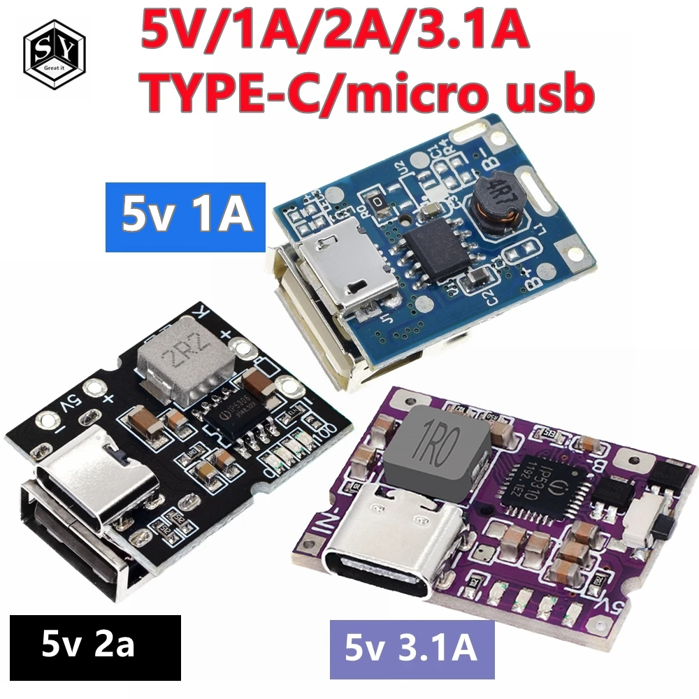 5pcs 5v Boost Step Up Power Module Lithium Lipo Battery Charging ...