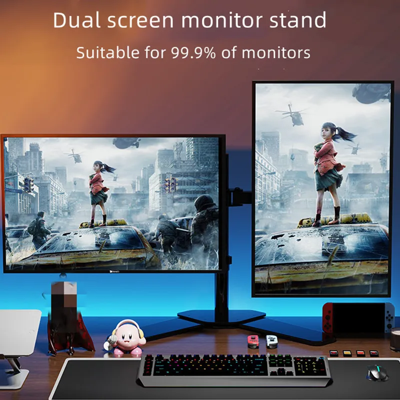 400mm-Dual-Monitor-Stand-Desktop-Stand-Full-Motion-360-Degree-Monitor ...