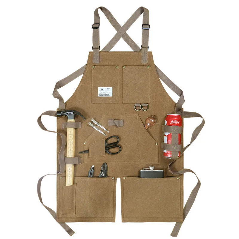Waterproof-Bibs-Coffee-Auto-Woodworker-Multifunctional-Pocket-Chef ...