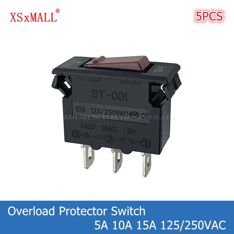 5PCS-ST-001-Circuit-Breaker-Overload-Protector-Switch-5A-10A-15A-125 ...
