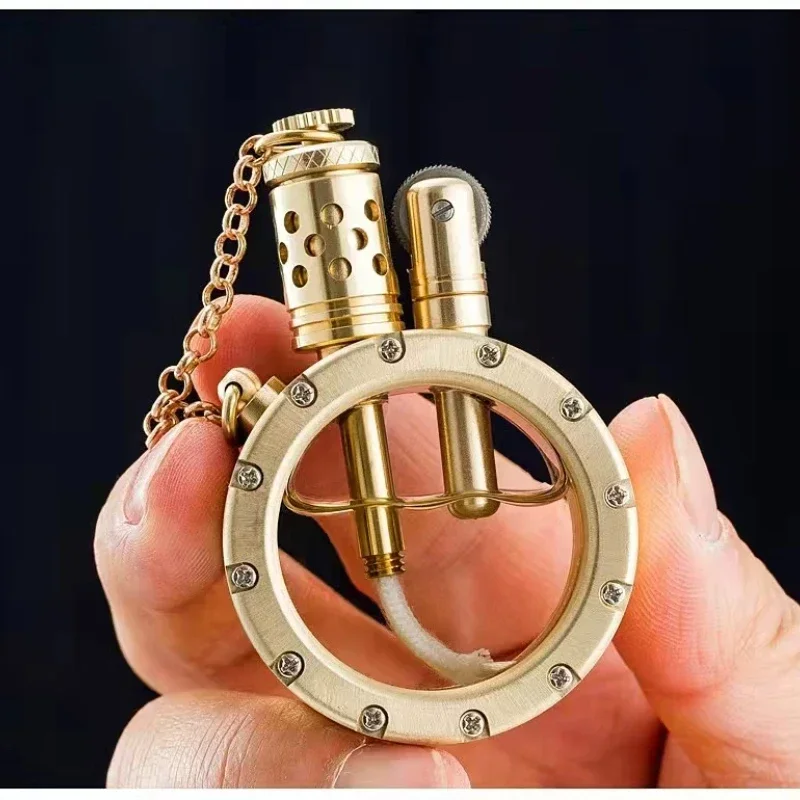 Nostalgic pocket watch style handmade pure copper fuel lighter with ...