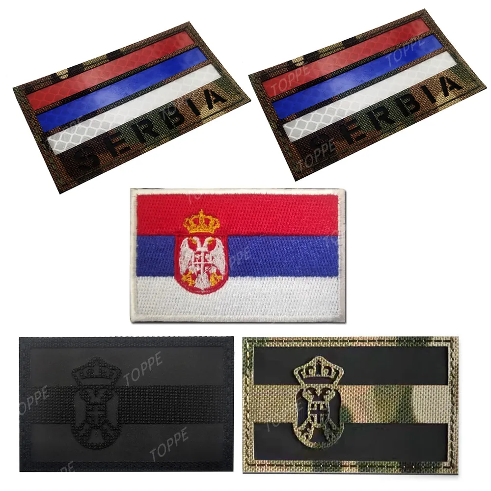 Brassard brodé Serbian Feel Serbia, patch multicam IR, crochet et boucle, badges de broderie ...
