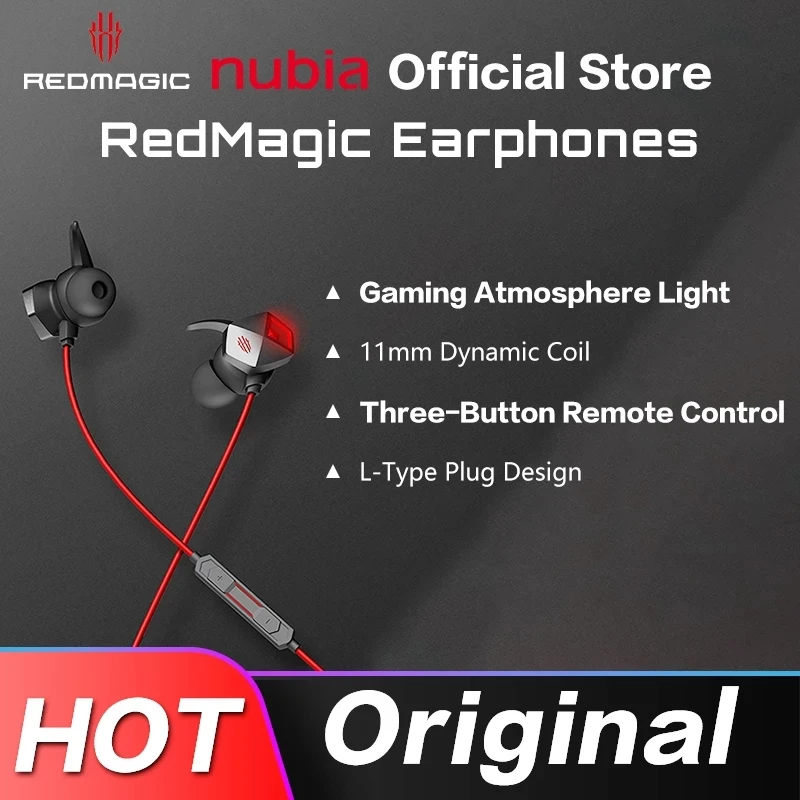 100% Original Nubia Redmagic Gaming Earphone Type-c Earbuds 3.5mm ...